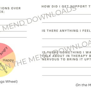 Worksheet to Prepare for Therapy Sessions - Etsy