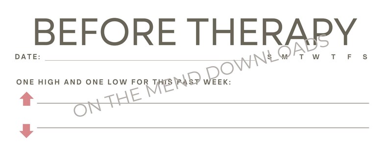 Worksheet to Prepare for Therapy Sessions - Etsy