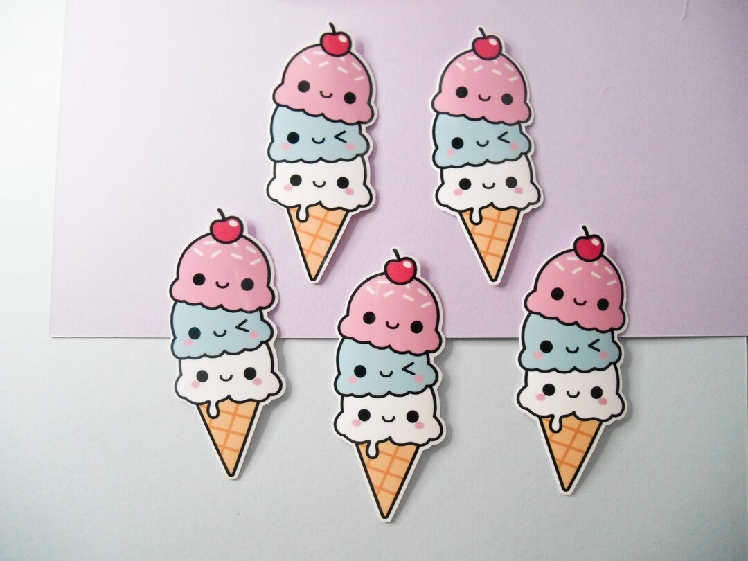 Ice Cream Sticker, Summer Sticker, Ice Cream Cone, Cute Ice Cream ...
