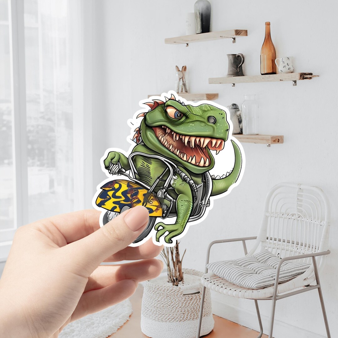 Florida Lizard Biker, Tropical Lizard Sticker, Motorcycle Lizard ...