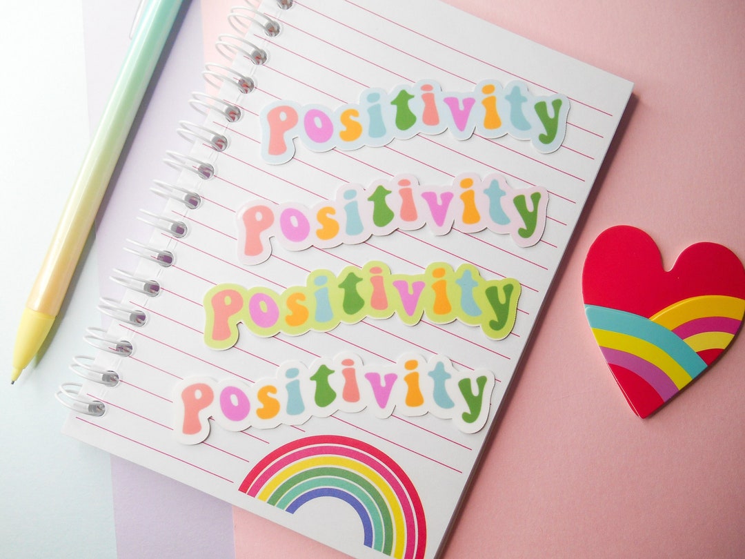 Positivity Sticker, Positive Vibes Sticker, Colorful Positive Vibes ...