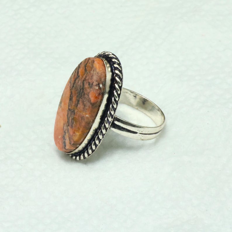 Jasper Statement Ring | Sterling Silver Handmade Oval Gemstone Ring ...