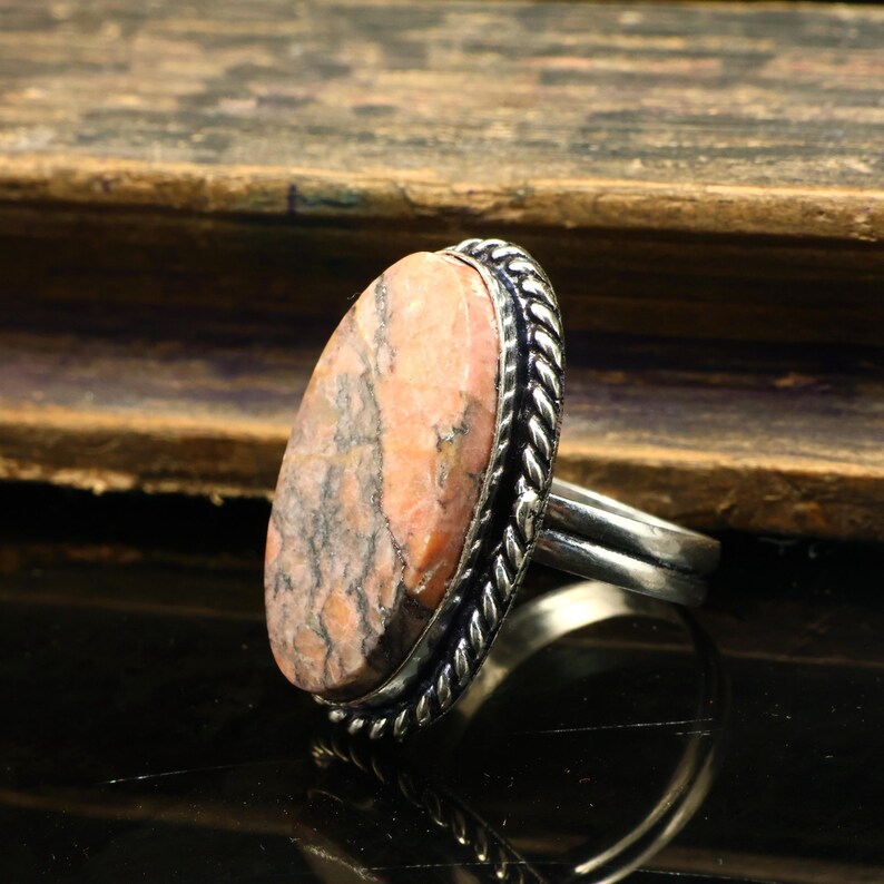 Jasper Statement Ring | Sterling Silver Handmade Oval Gemstone Ring ...