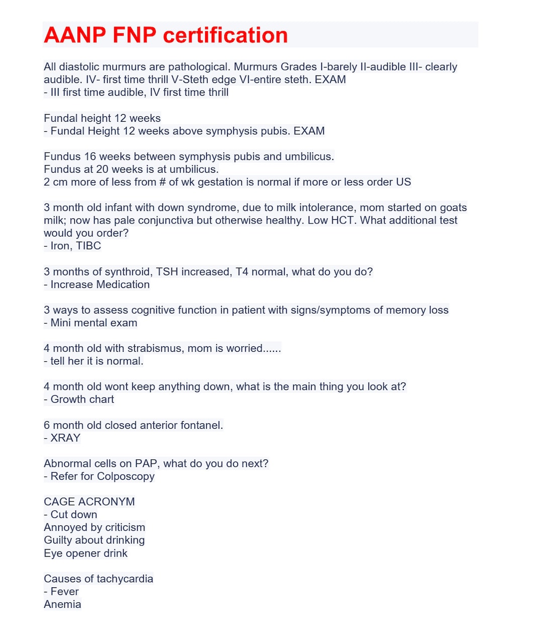 AANP_FNP REVIEW GUIDE - Etsy