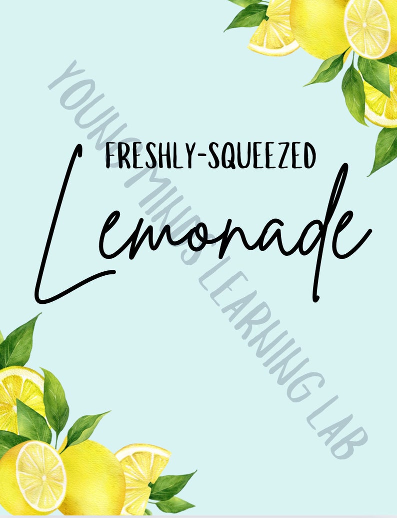 Freshly Squeezed Dramatic Play Lemonade Stand Printable PDF - Etsy