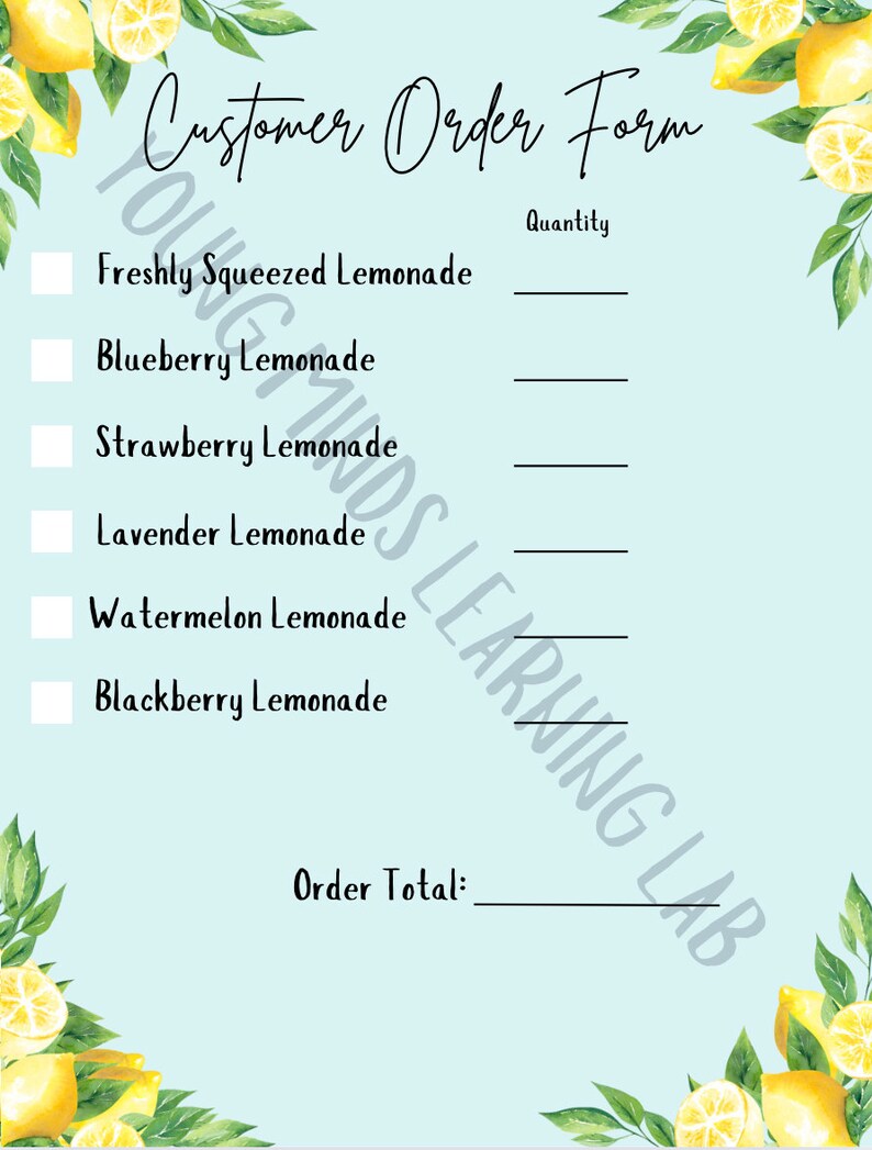 Freshly Squeezed Dramatic Play Lemonade Stand Printable PDF - Etsy