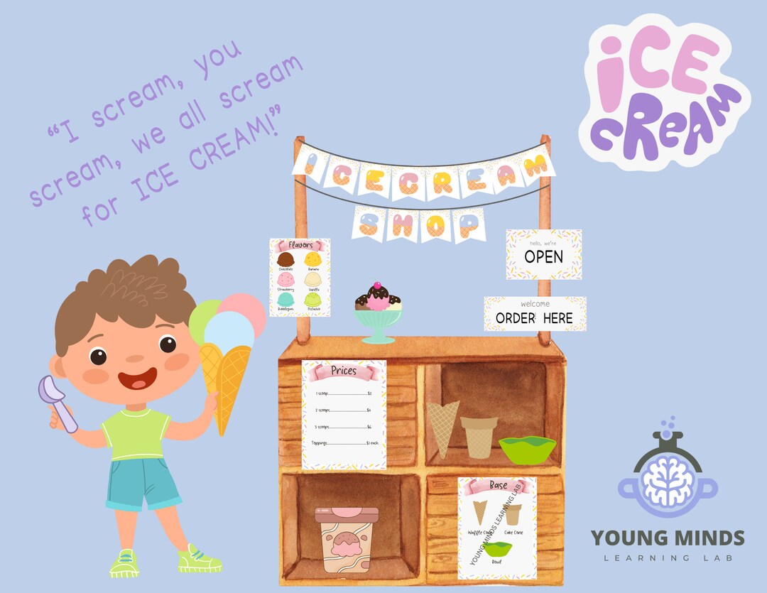 Ice Cream Shop Dramatic Play Printable PDF: Pretend Play Resource - Etsy