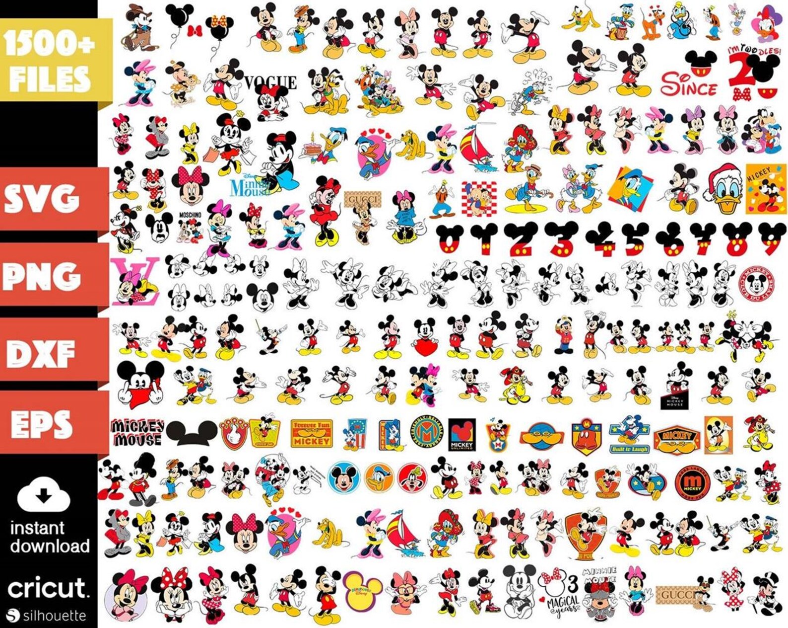 Minnie Mouse SVG Bundle, Mickey Mouse Svg, Princess Svg Files for ...
