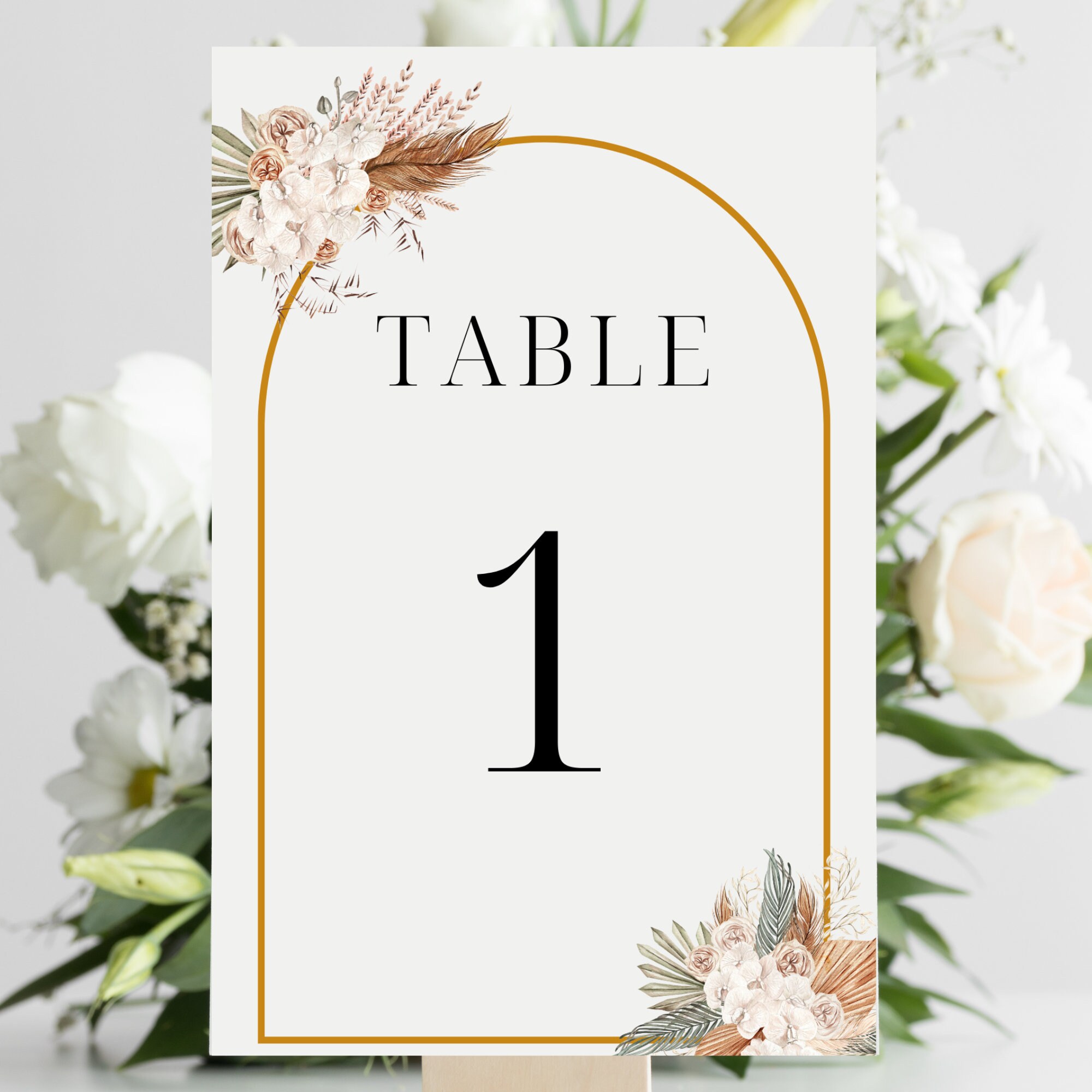 Printable Boho Wedding Table Numbers | Rustic Farmhouse Wedding Table ...
