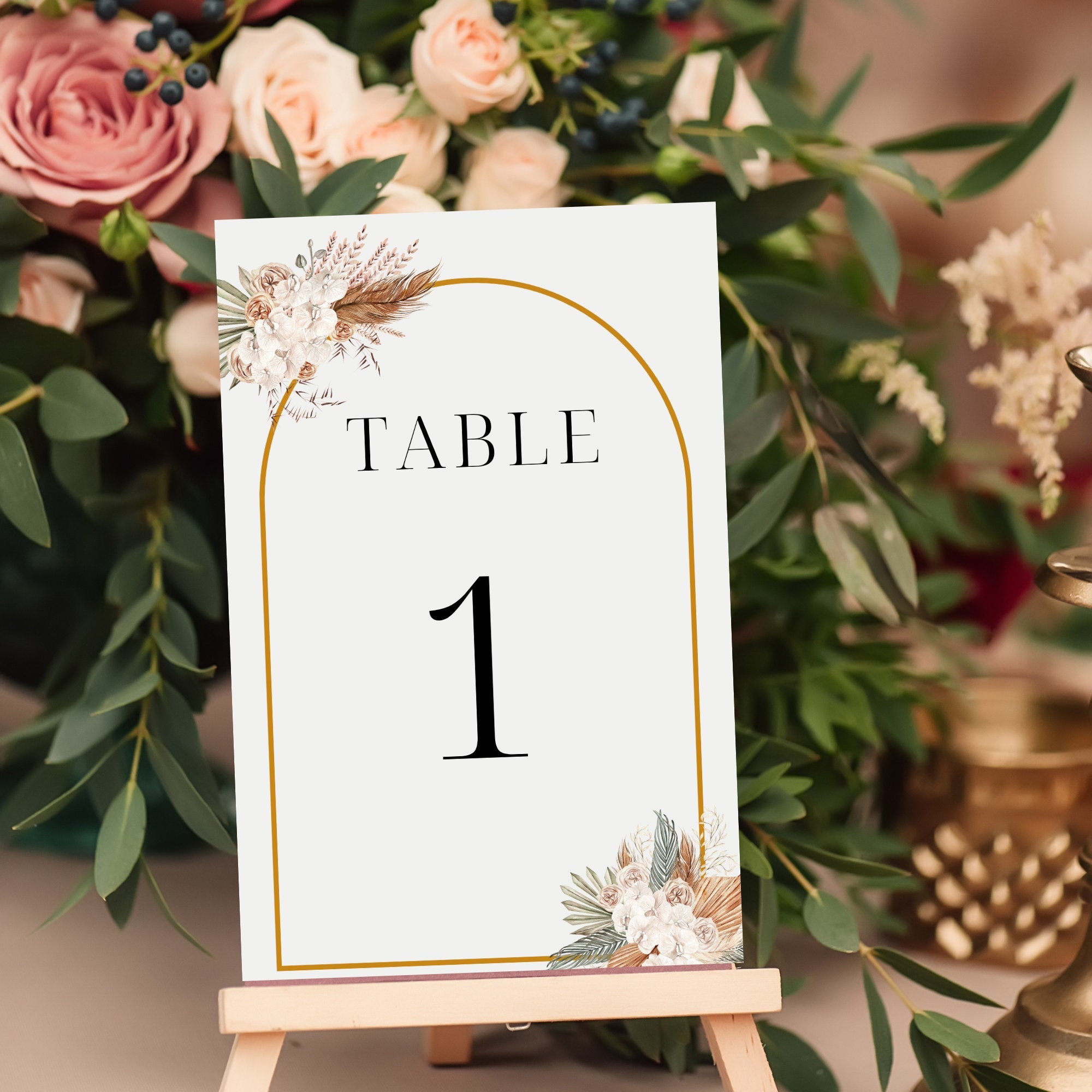 Printable Boho Wedding Table Numbers | Rustic Farmhouse Wedding Table ...