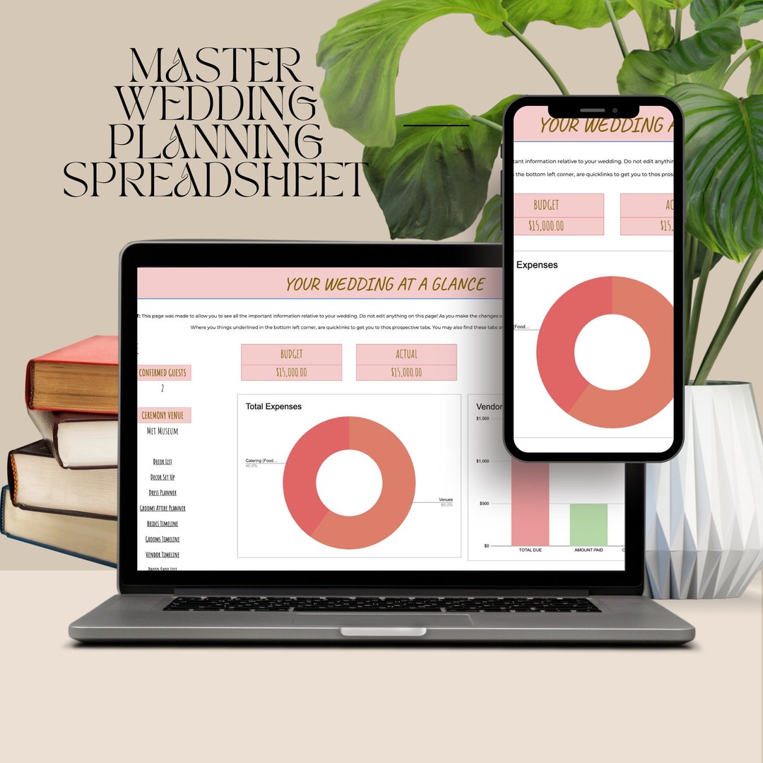 16-in-1 Digital Wedding Planning Spreadsheet | PINK Master Wedding ...