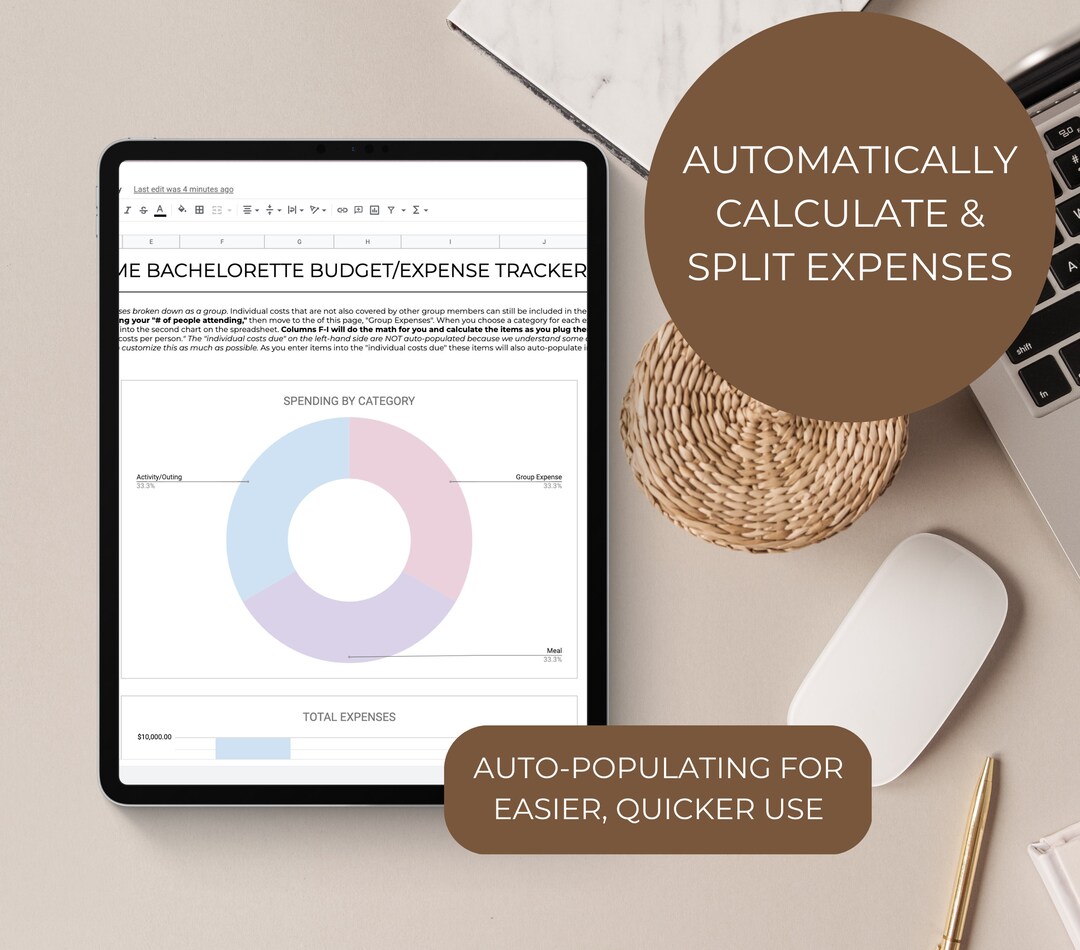 Bachelorette Party Expense Tracker | Bachelorette Party Spreadsheet ...