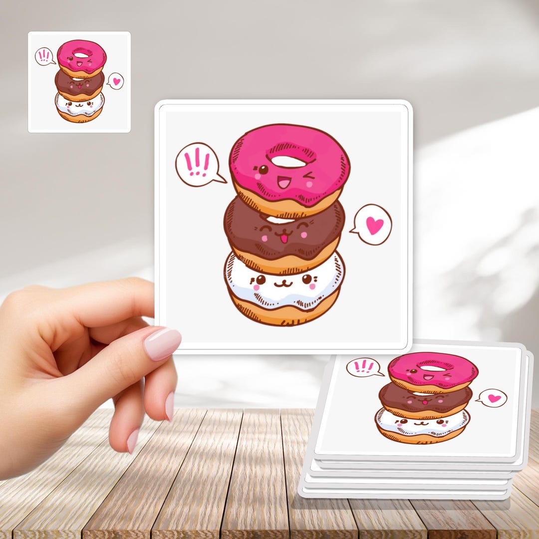 Cute Donut Vinyl Die Cut Stickers Donut Stickers Vinyl Stickers Donut ...