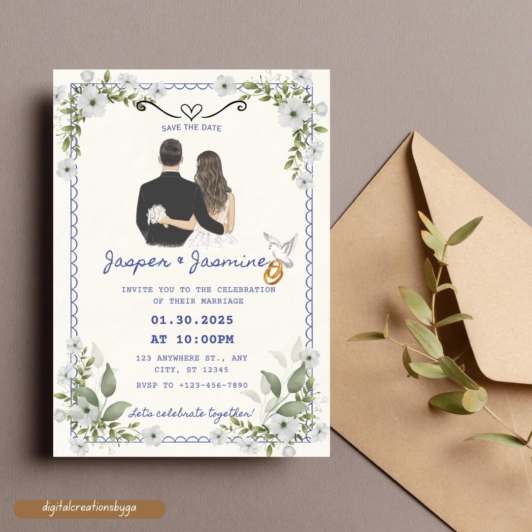 Digital Wedding Ceremony Invitation Wedding Invitation Wedding Party ...