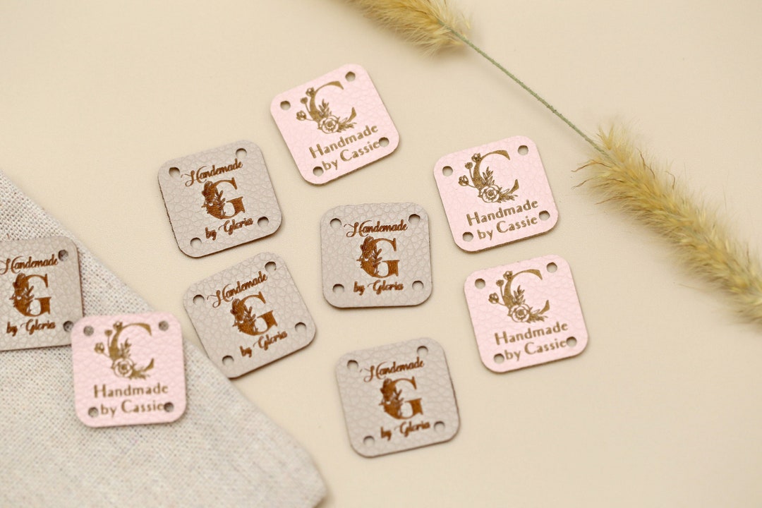 Personalized Mini Leather Tags, Knits and Crochet Labels , Leather ...