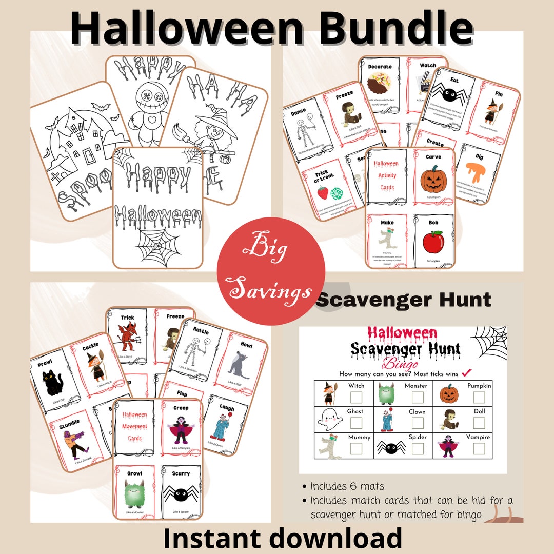 Kids Halloween Activity Bundle - Etsy
