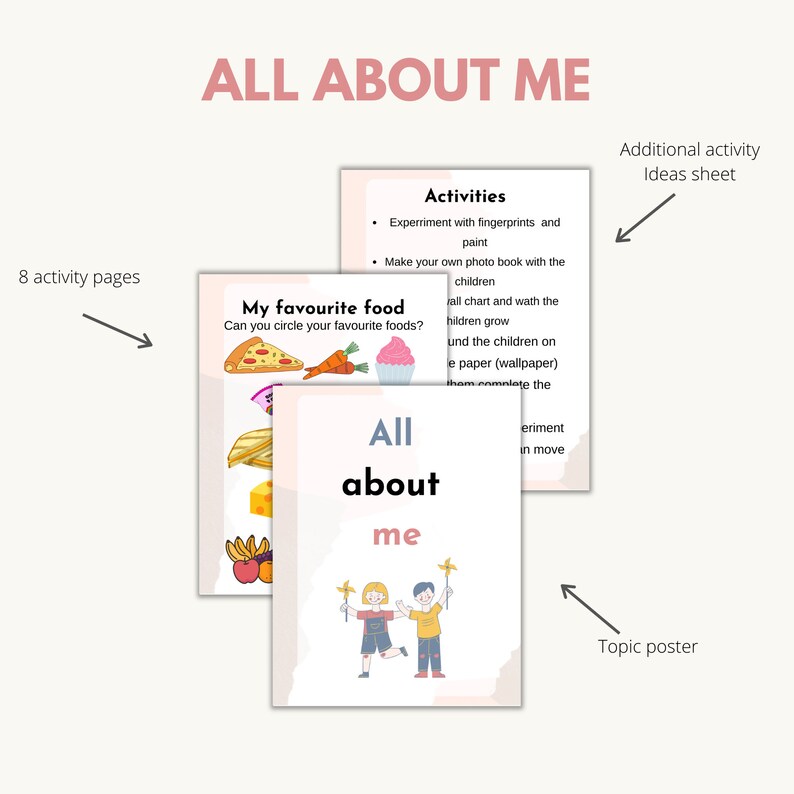 Children's All About Me Activity Learning Pack - Etsy