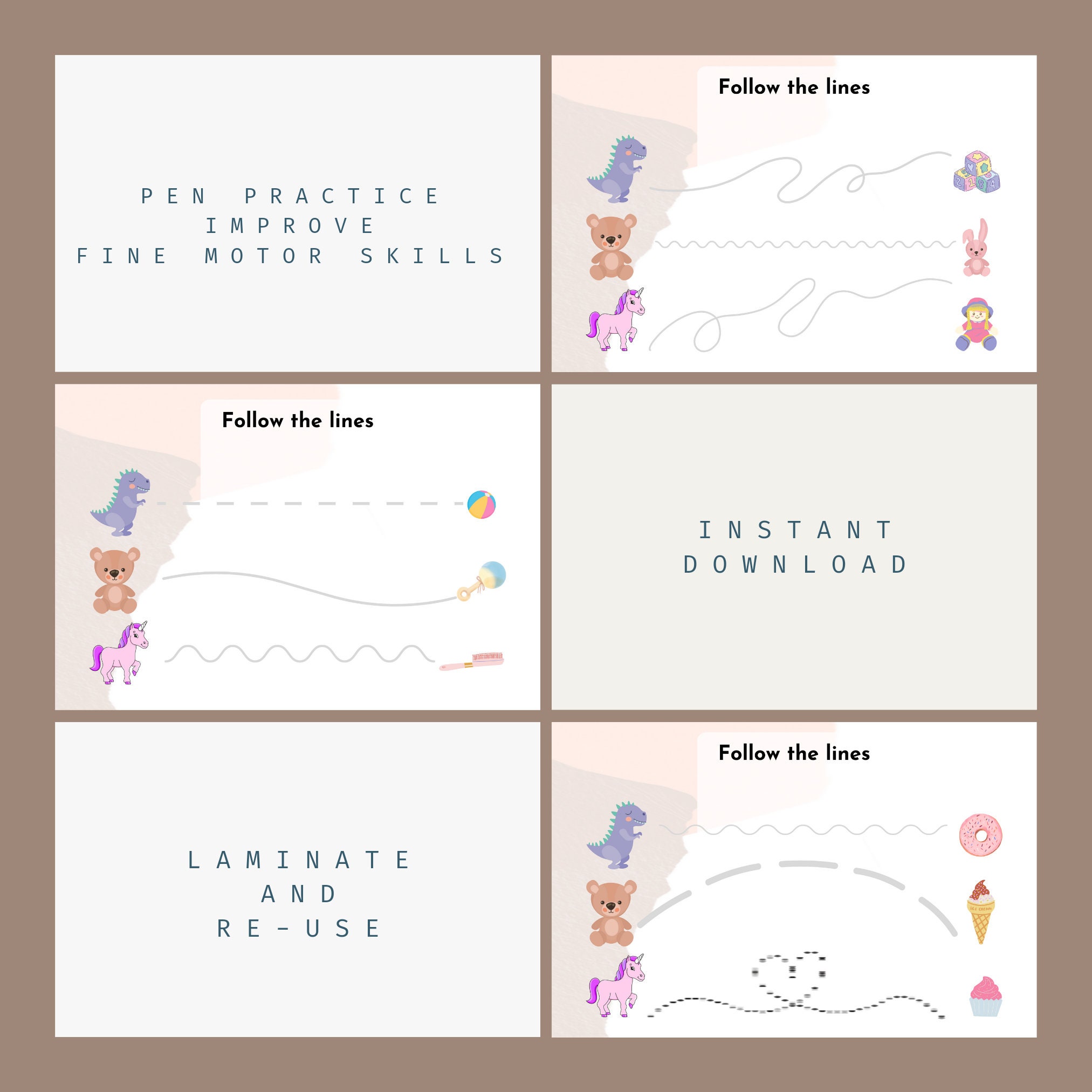 Preschool Tracing Activity Printable - Etsy