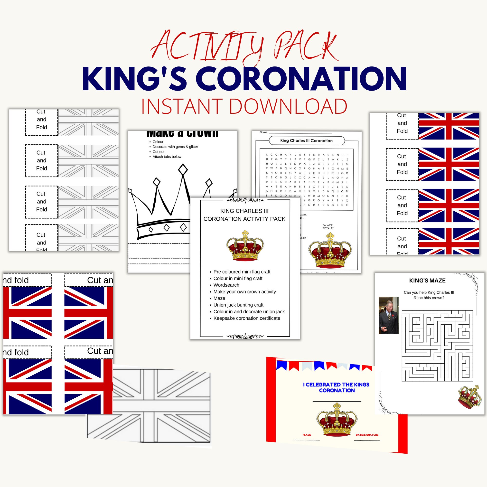 King's Coronation Activity Pack - Etsy