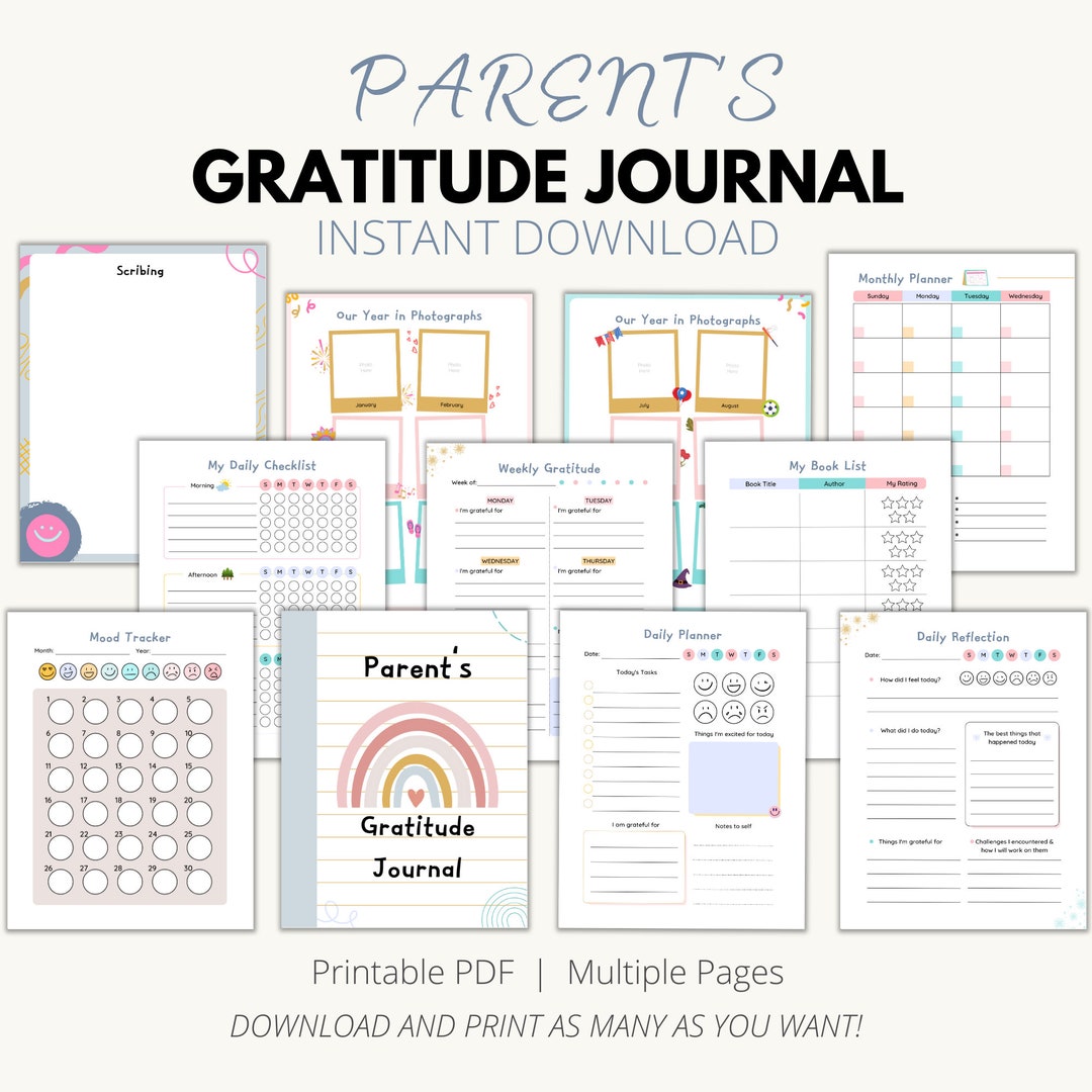 Parent's Family Gratitude Journal Planner Organiser Diary - Etsy