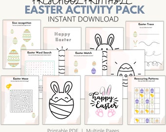EASTER Pre-k and K Activity Pack, Homeschool, Digital, INSTANT DOWNLOAD ...