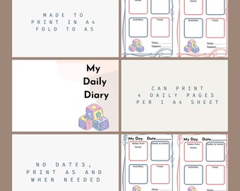 Childcare Daily Diary Sheet, Childminder Daily Diary Record, Childcare ...