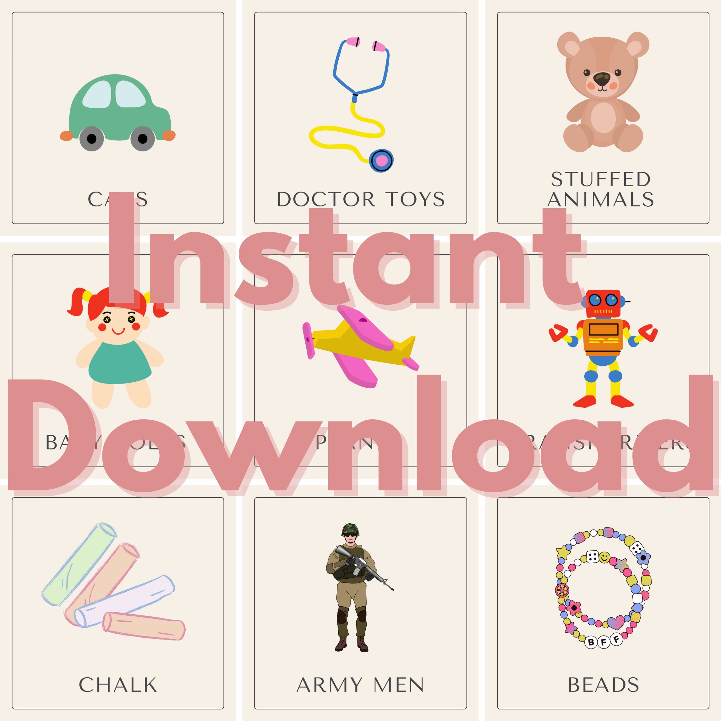 Toy Box Labels INSTANT DOWNLOAD Preschool Playroom Homeschool Toy ...