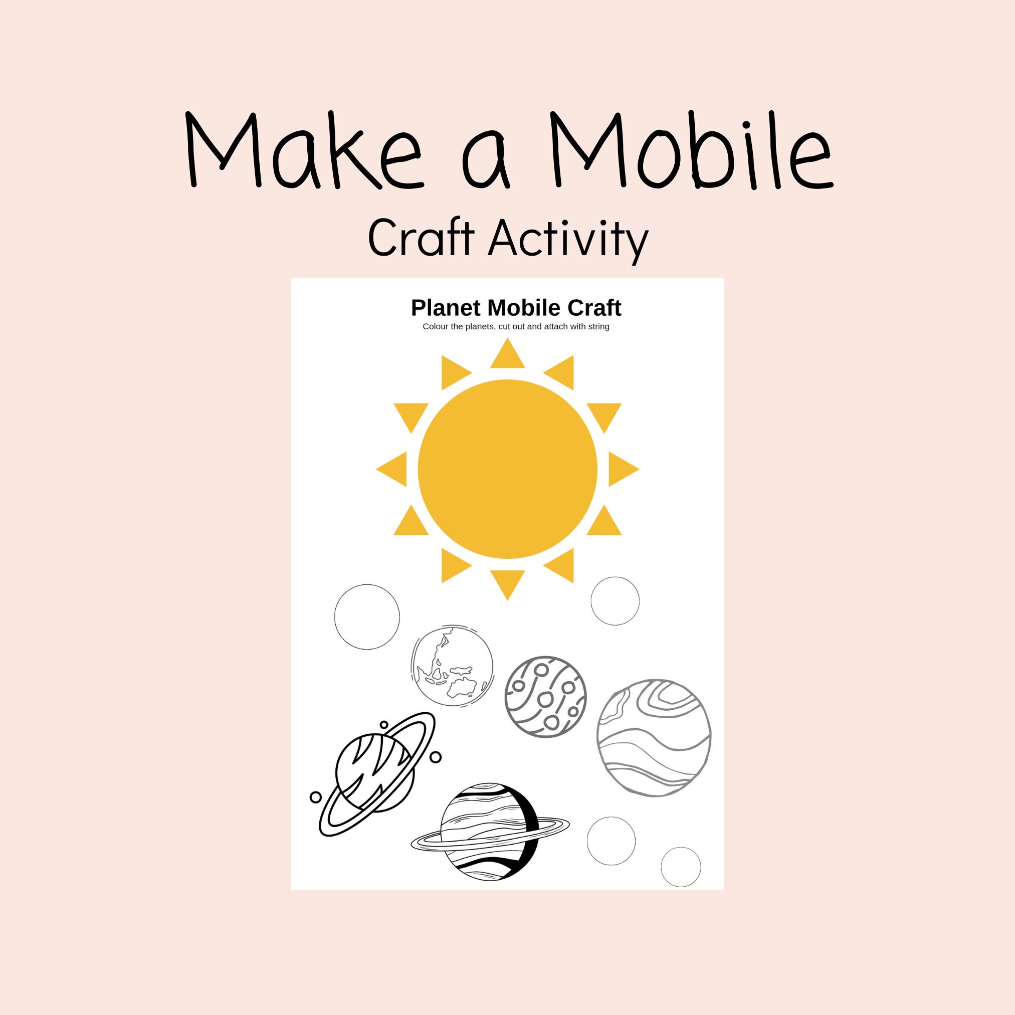 Children's 'make a Planet Mobile' Craft Activity - Etsy