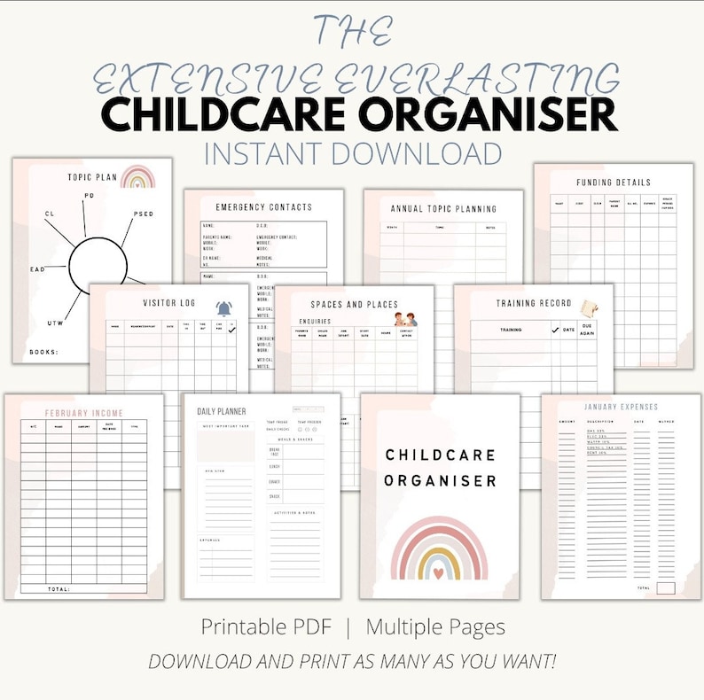 Childcare Organiser Planner - Etsy