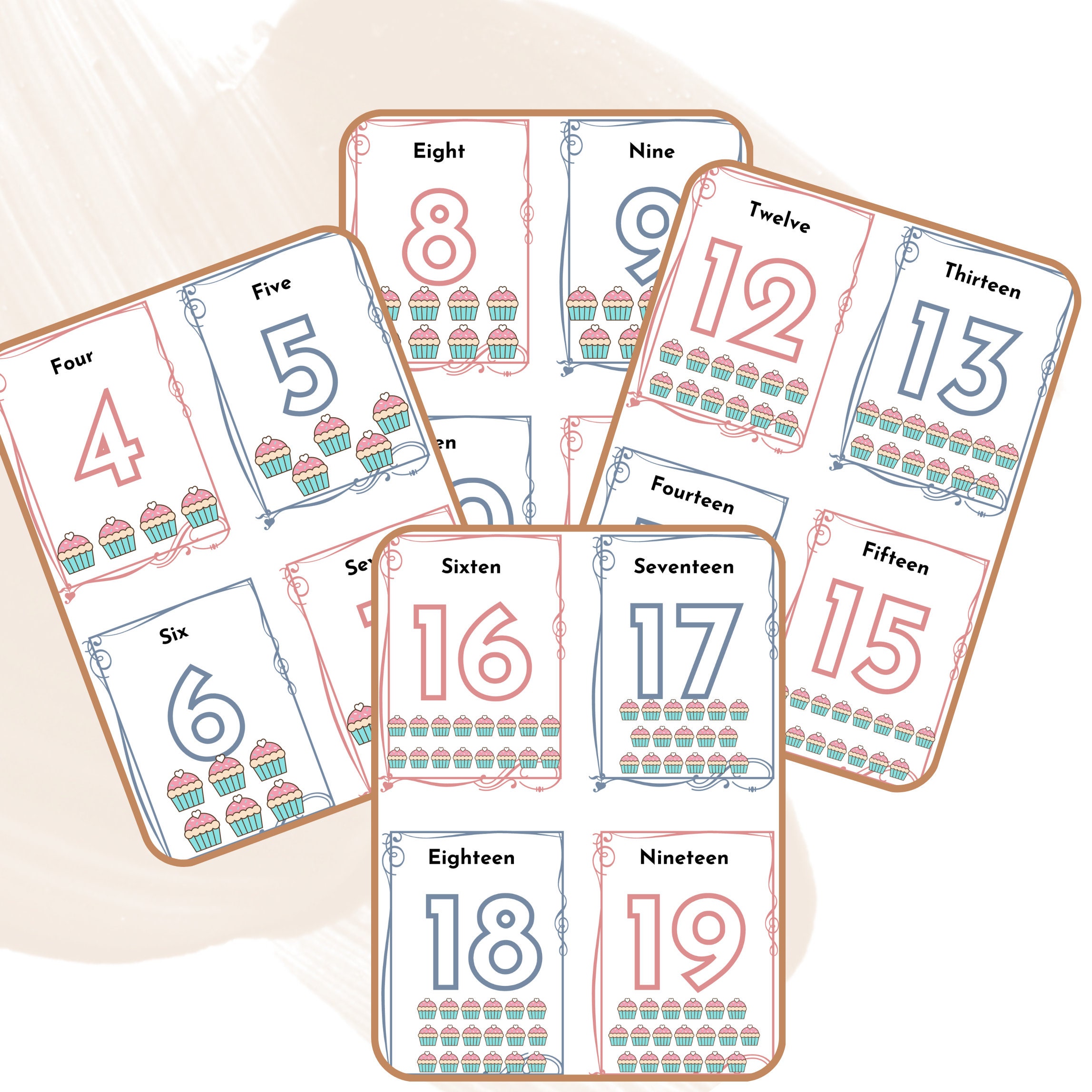 Children's Preschool Number Flashcards - Etsy