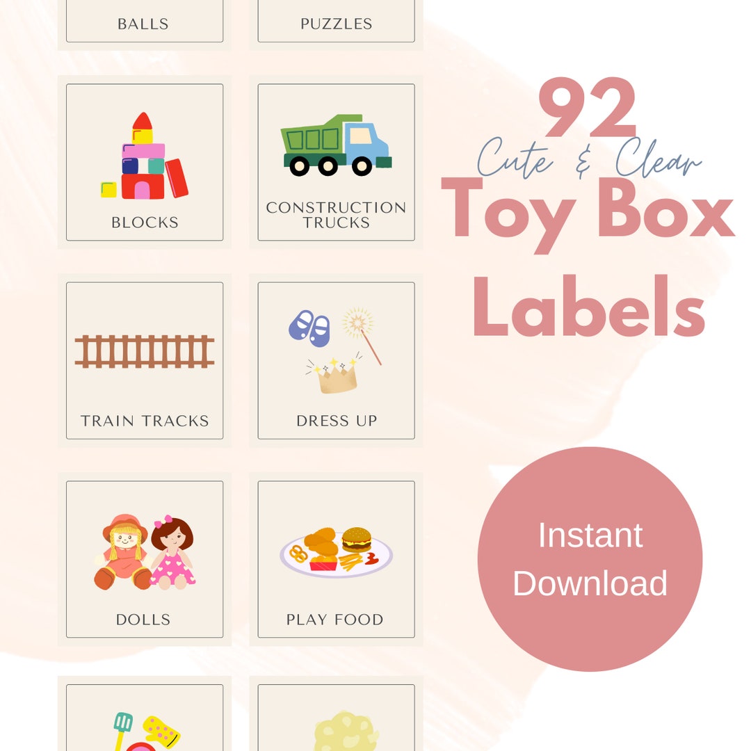 Toy Box Labels INSTANT DOWNLOAD Preschool Playroom Homeschool Toy ...
