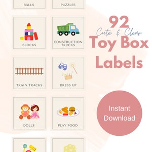 Toy Box Labels INSTANT DOWNLOAD Preschool Playroom Homeschool Toy ...
