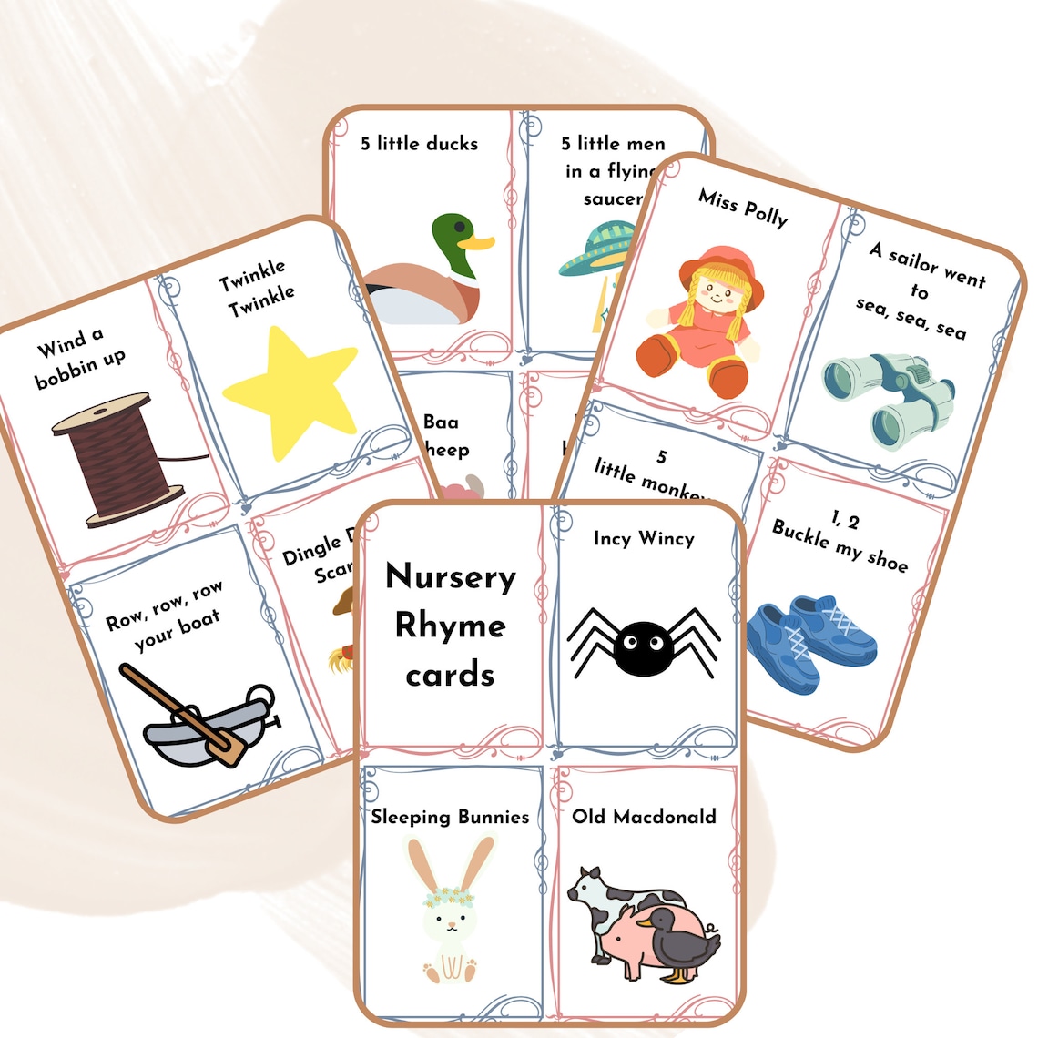 Nursery Rhyme Flashcards Activity Game - Etsy