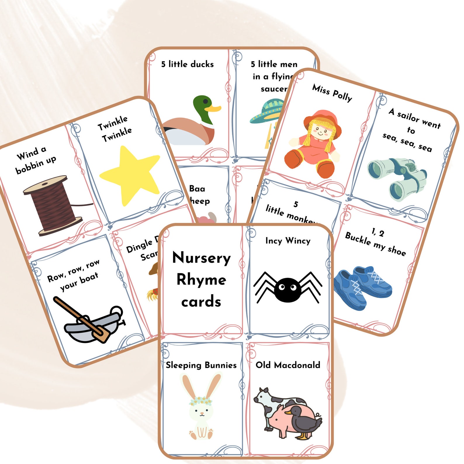 Nursery Rhyme Flashcards Activity Game - Etsy