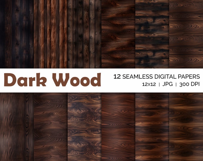 Seamless Wood Textures, Seamless Pine Wood Patterns, Dark Brown ...