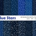 Navy Blue Stars Seamless Patterns, Simple White Stars Digital Paper ...