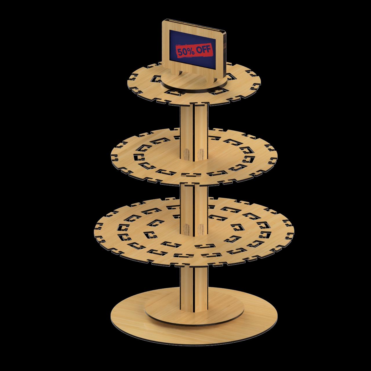 DIY Expandable Rotating Multi-tier Display Stand – Laser Cut Plans SVG ...