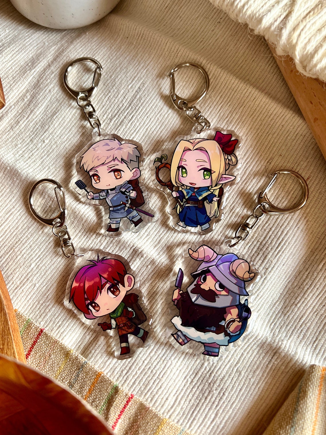 Dungeon Meshi Charms - Laios, Marcille, Chilchuck, Senshi Keychains - Etsy