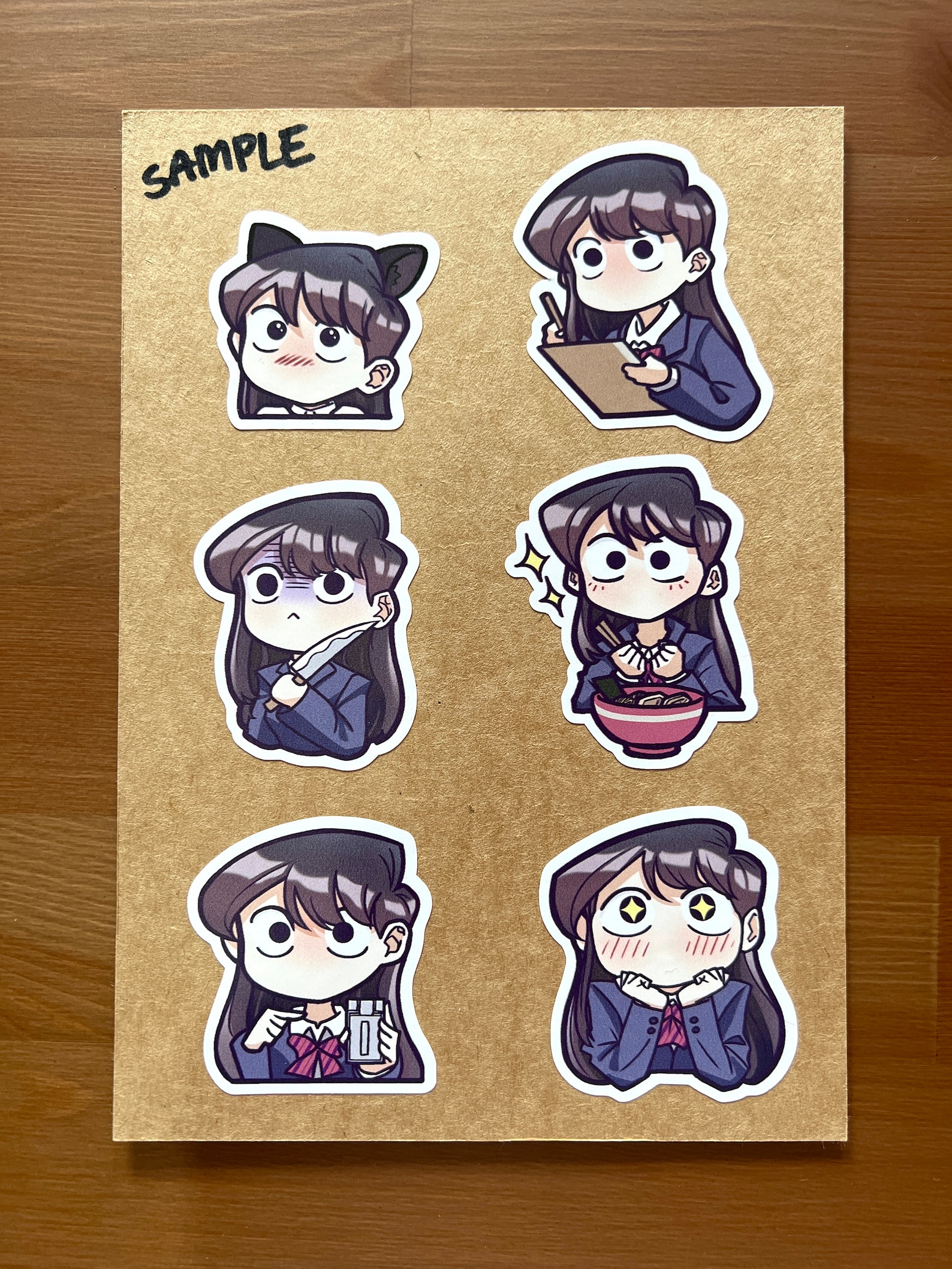 Komi San Sticker Sheet Cant Communicate Anime Chibi Etsy Australia