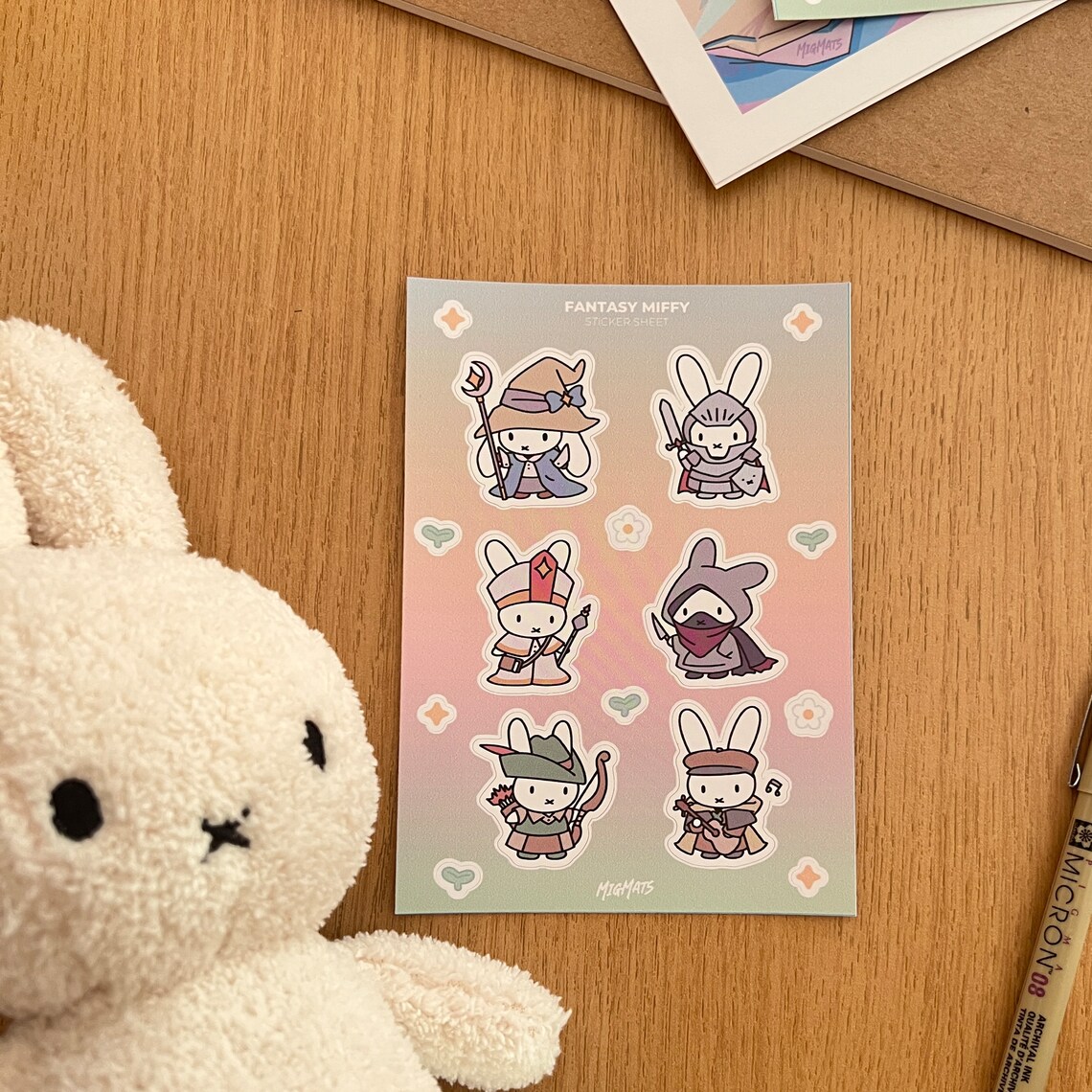 Fantasy Bunny Sticker Sheet - Cute Dungeons & Dragons RPG Vinyl ...