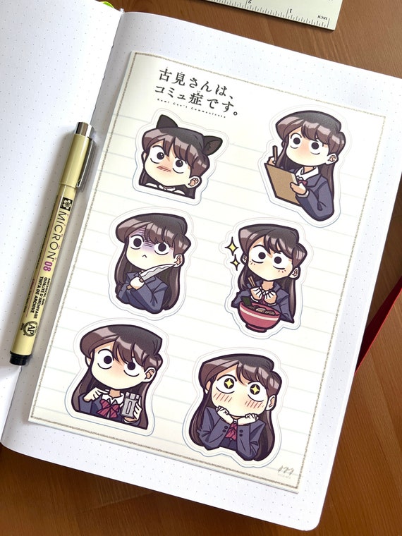 Komi San Sticker Sheet Can't Communicate / Anime Chibi - Etsy