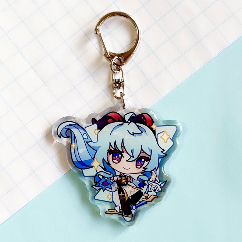 Genshin Impact Acrylic Keychains / Hutao, Ganyu, Beidou / Plunge Attack ...