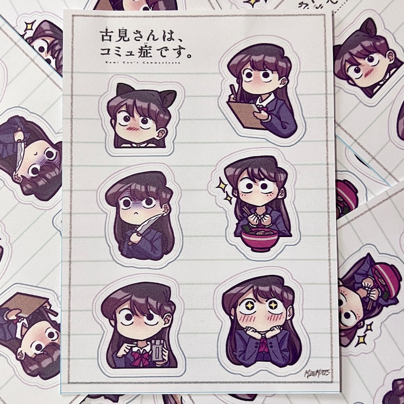 Komi San Sticker Sheet Can't Communicate / Anime Chibi - Etsy