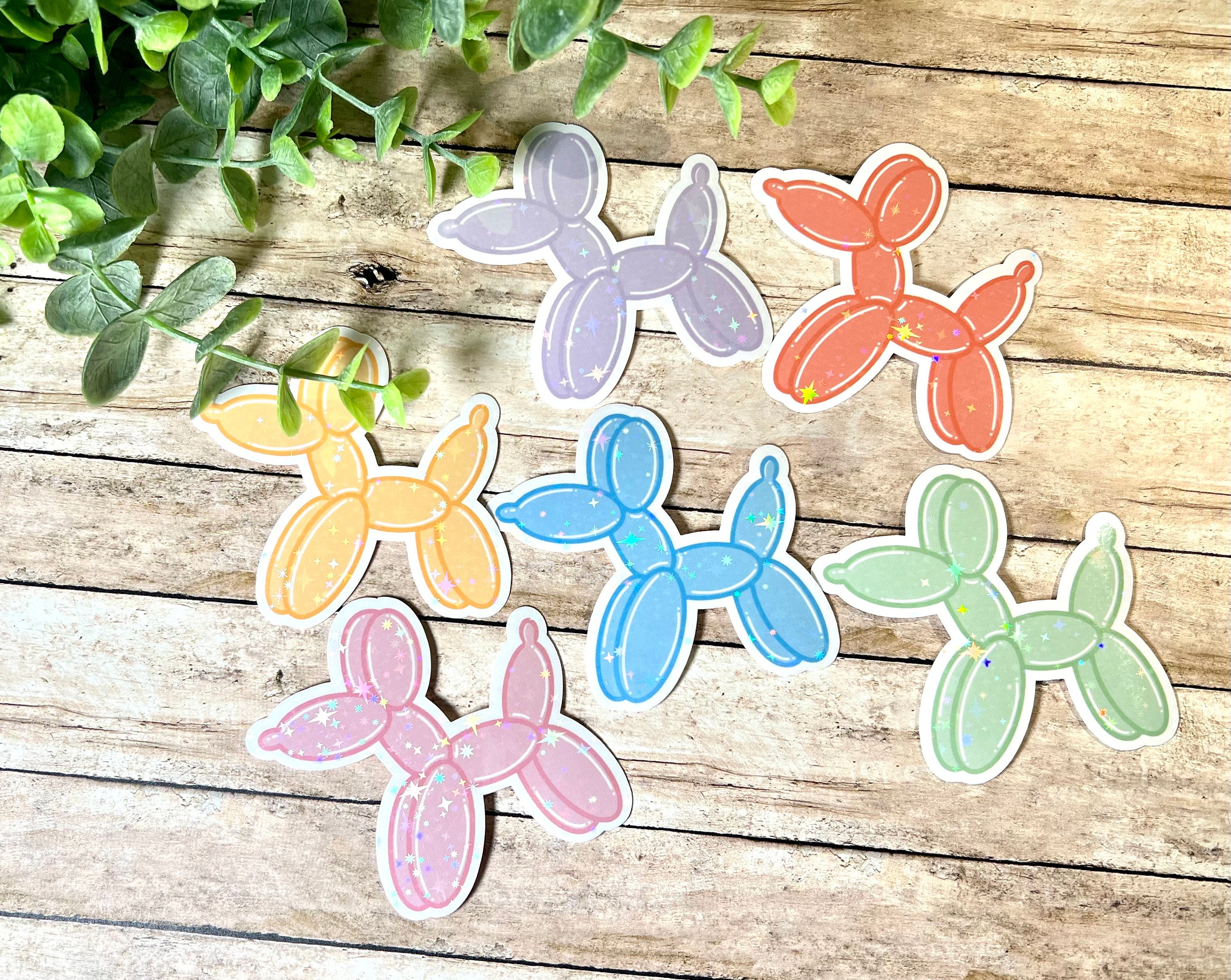 Balloon Animal Sticker/ Balloon Dog Sticker/ Balloon Sticker/ Sparkle ...