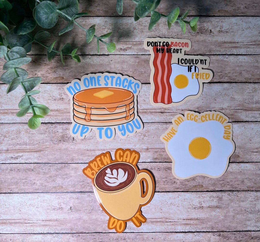 Breakfast Sticker Pack: Water-resistant Vinyl Stickers - Etsy