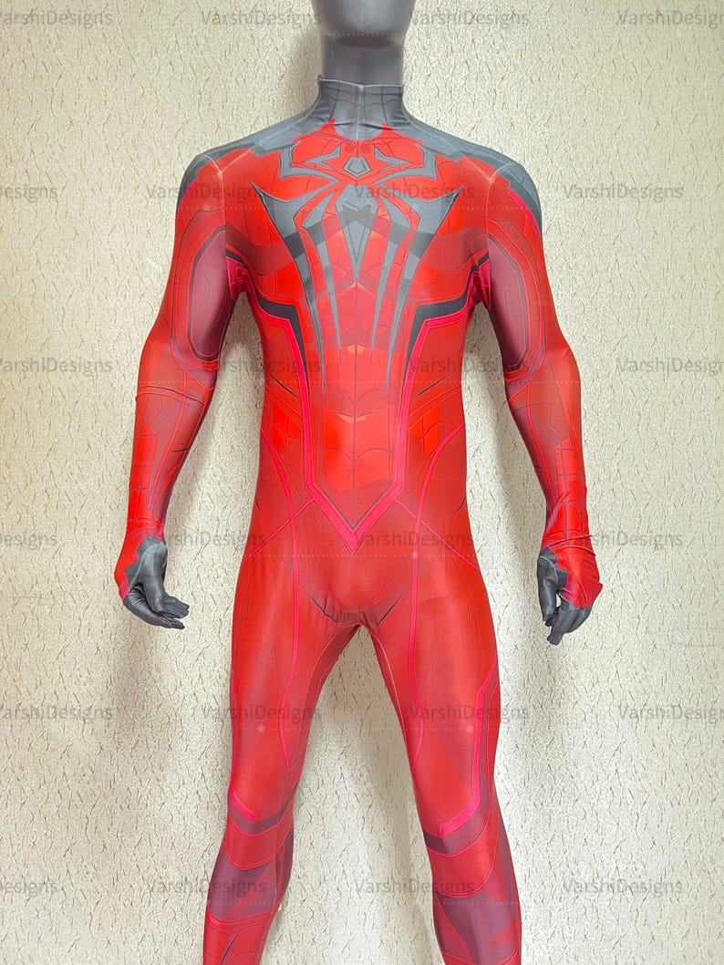 Scarlet Spiderman Costume, Custom Bodysuit With Mask - Etsy