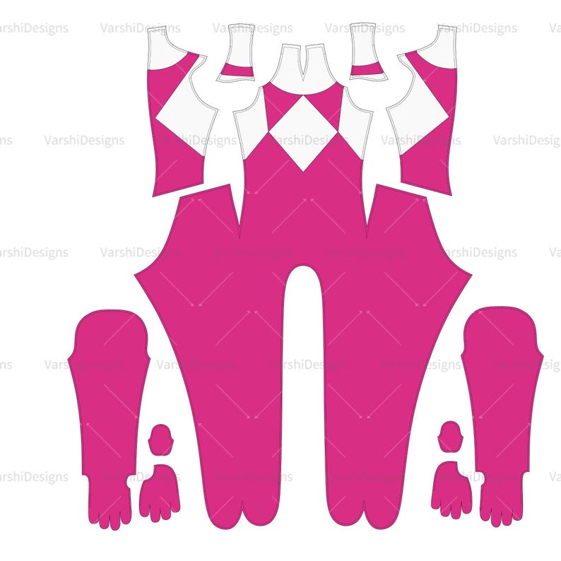 Pink Mighty Morphin Power Rangers Custom Cosplay Jumpsuit for Men ...