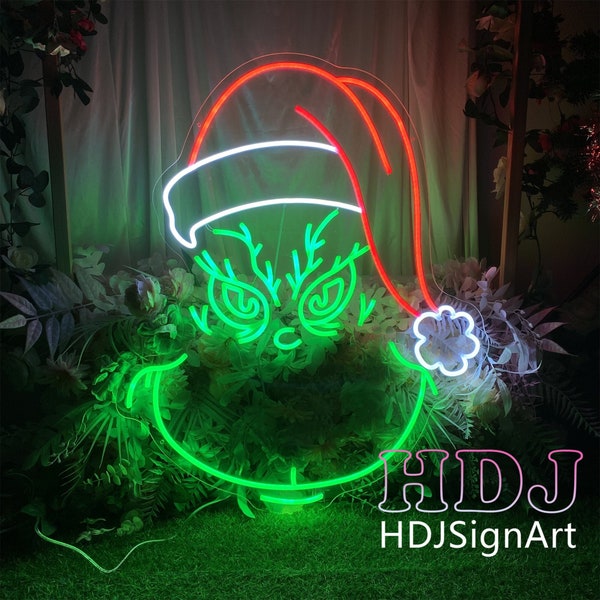 Neon Grinch Sign - Etsy
