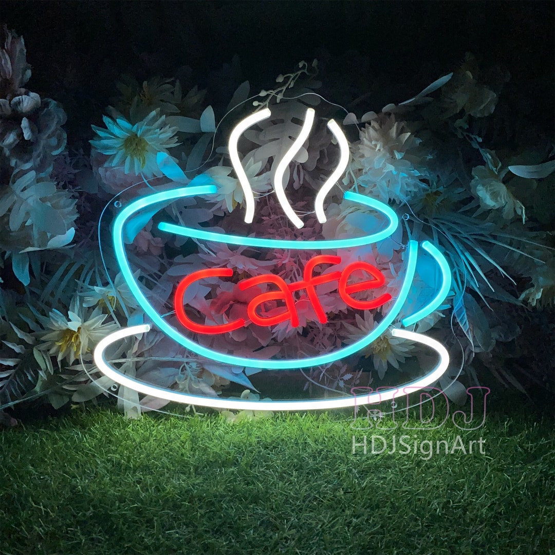 Cafe Neon Sign Custom Café Bar Neon Light Coffee Shop Open Sign Coffee ...