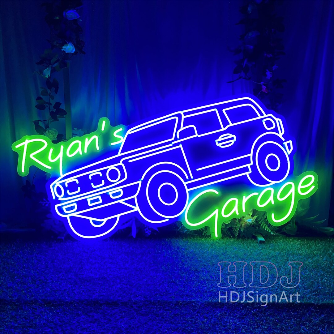 Custom Garage Neon Sign,personalized Your Name Garage Led Neon Light ...